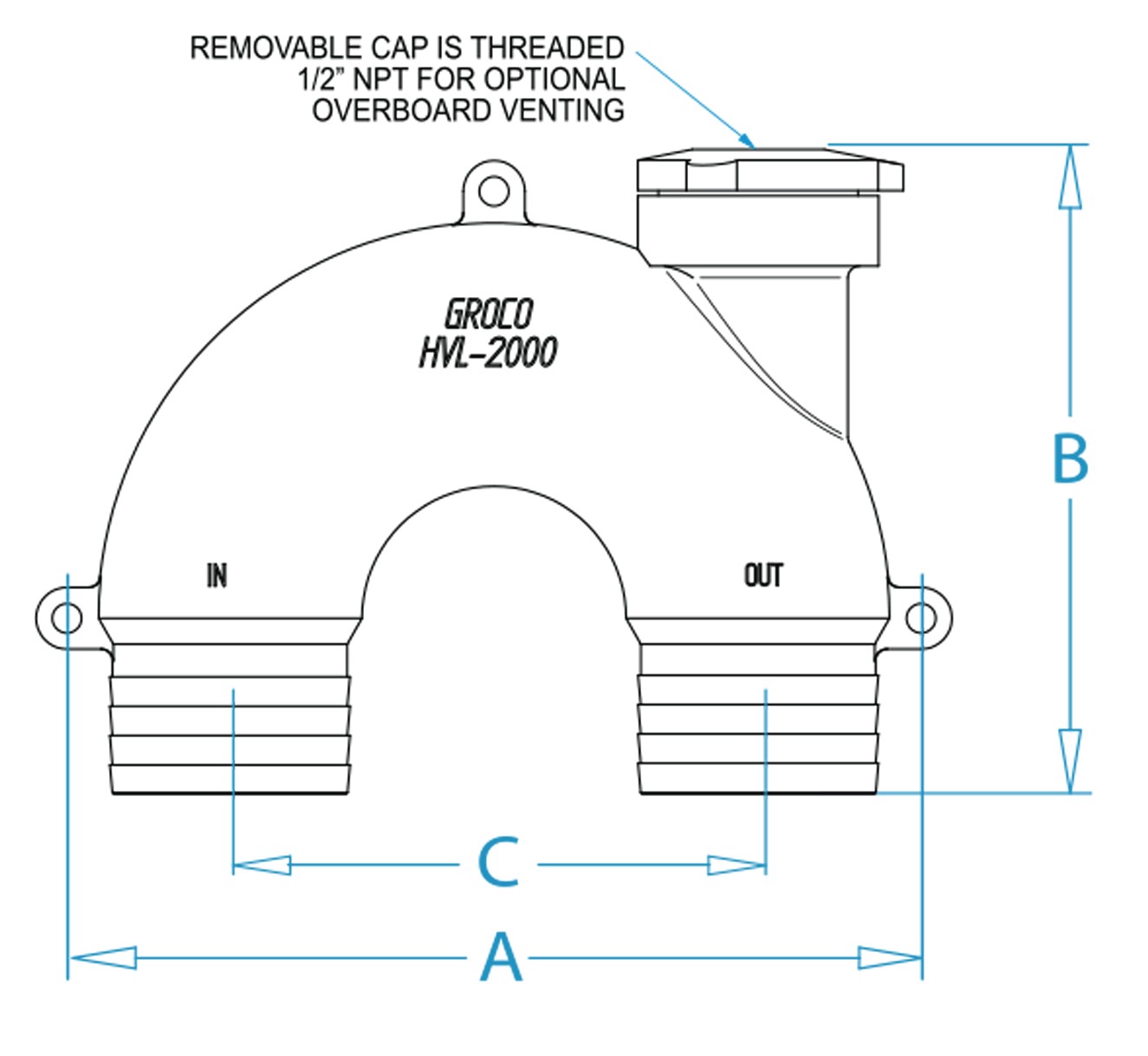 PVL-1500 - 1.5" NPT Bronze Vented Loop | GROCO