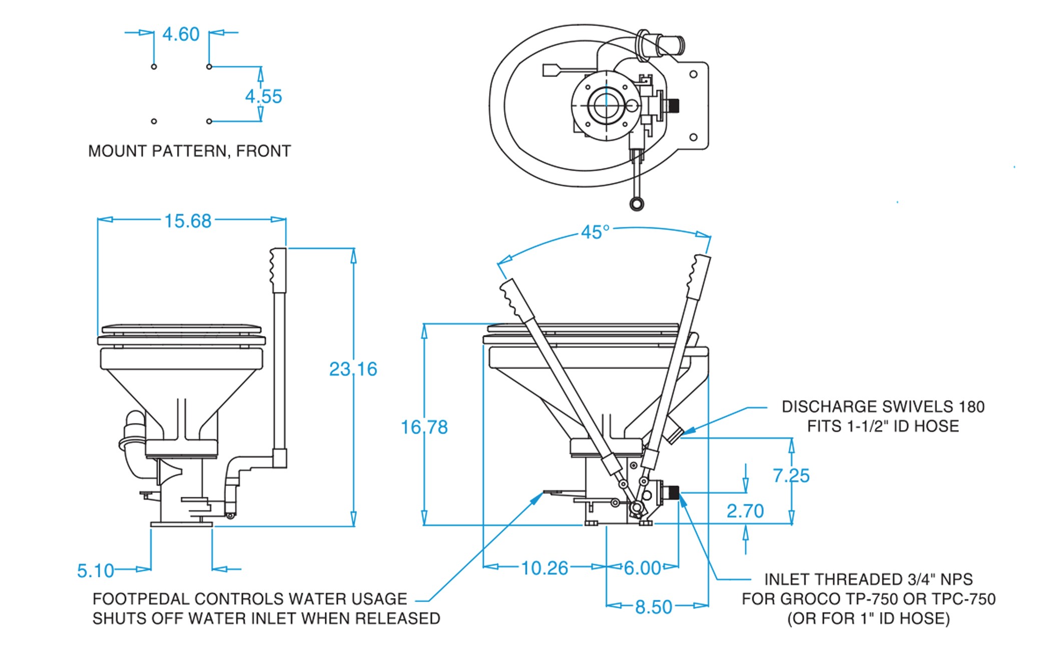 K-H Bronze Marine Toilet | GROCO