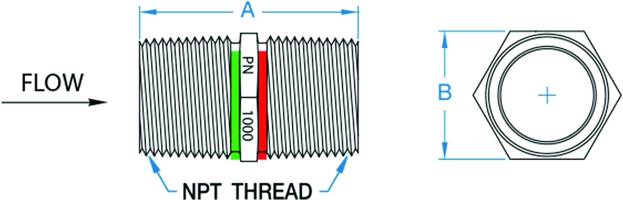 PNC-1250 1-1/4" NPT Bronze Nipple Check Valve | GROCO